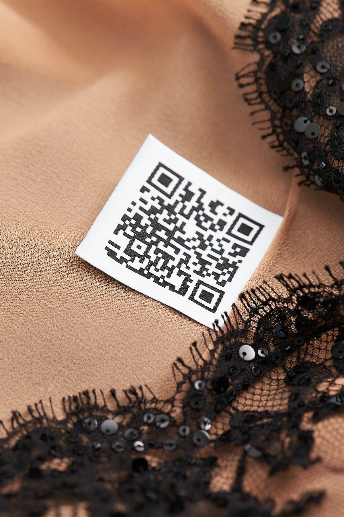 CHANTILLY LACE GOWN WITH PAILLETTE EMBROIDERY