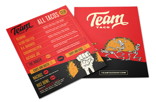 Team Taco Restaurant Branding | Fried Design Company