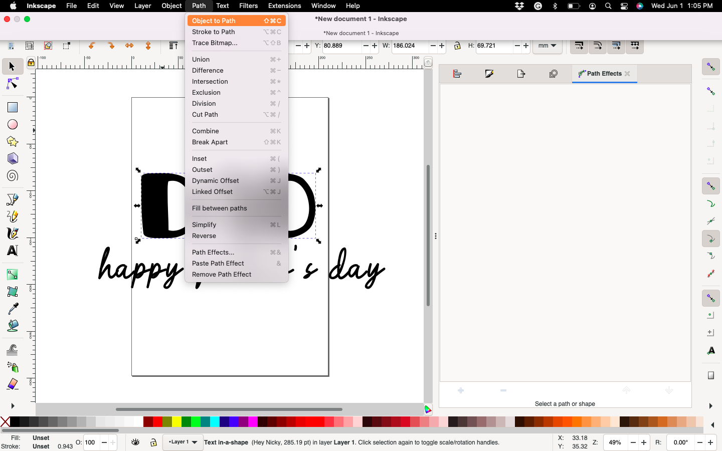 How to Create Knock Out Text - Inkscape & Cricut Design Space
