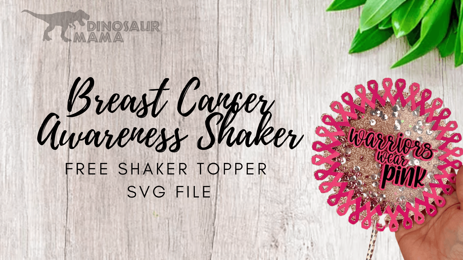 Breast Cancer Awareness Shaker Cake Topper Template
