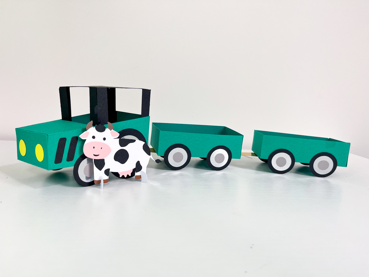 Free Tractor SVG File | 3D Paper Craft Project | DIY Farm Party