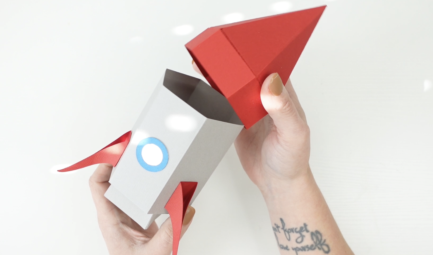 Free 3D Rocket SVG File | Create a Space Themed Gift Box!