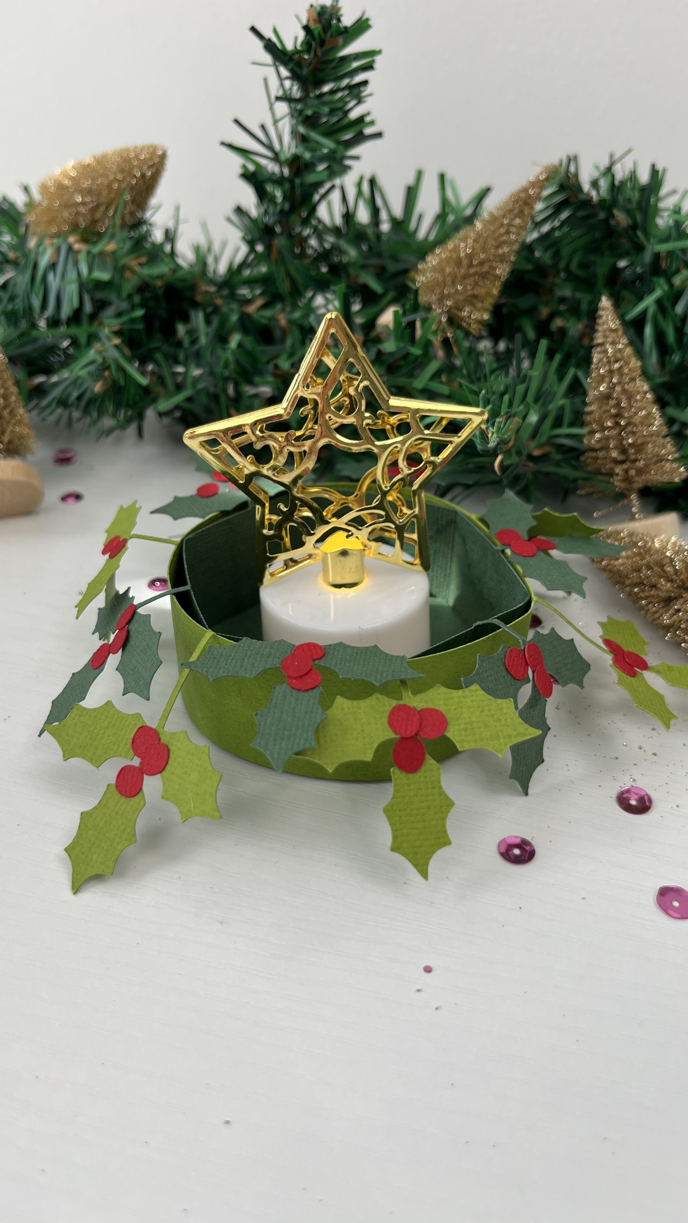 DIY Candle Holder with Cricut | Christmas Flameless Votive Craft