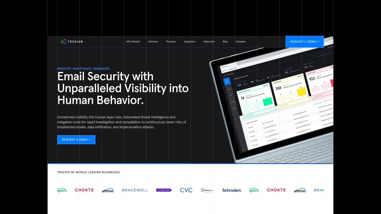 Leon Brown — Work → Tessian Website, 2019