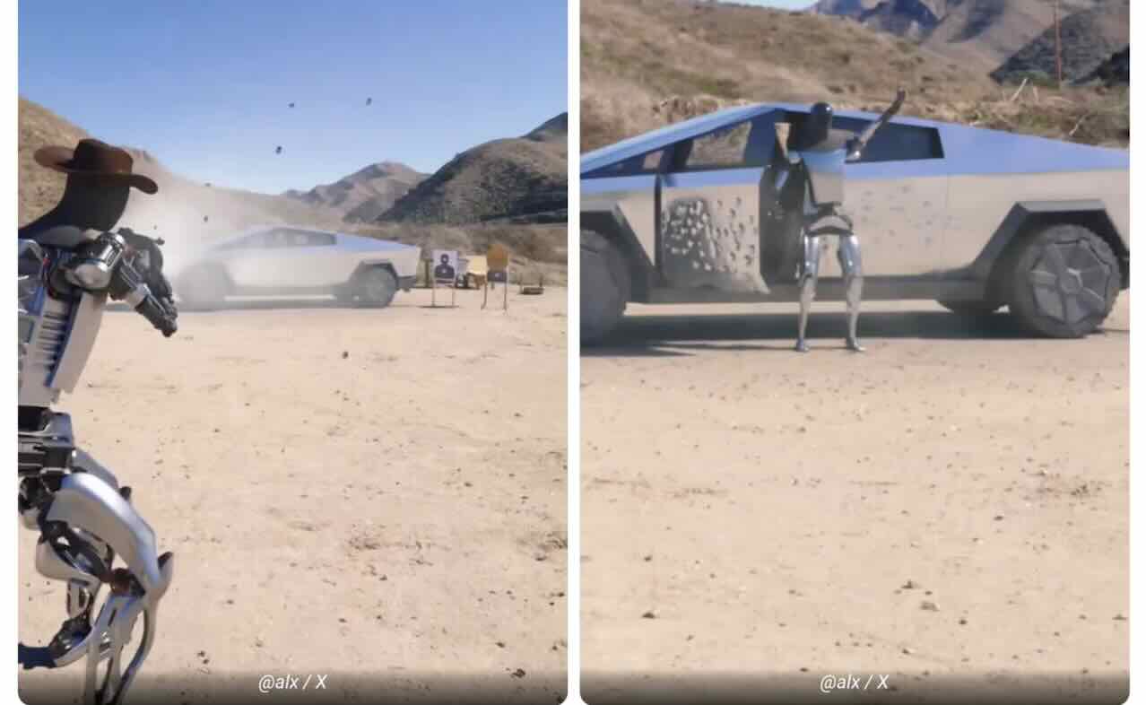 Tesla Bot Goes Full Rambo on a Cybertruck - Culture
