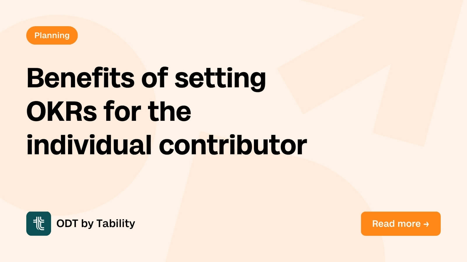 Benefits of setting OKRs for the individual contributor