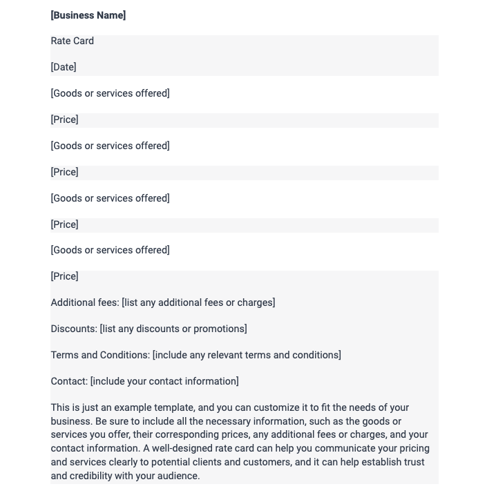 The Benefits of a Rate Card: How to Develop and Use One Effectively