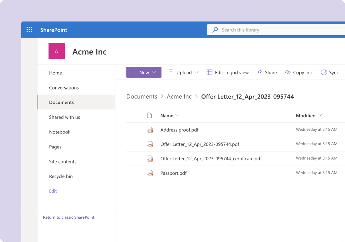 Get Started with Microsoft SharePoint Integration | Signeasy