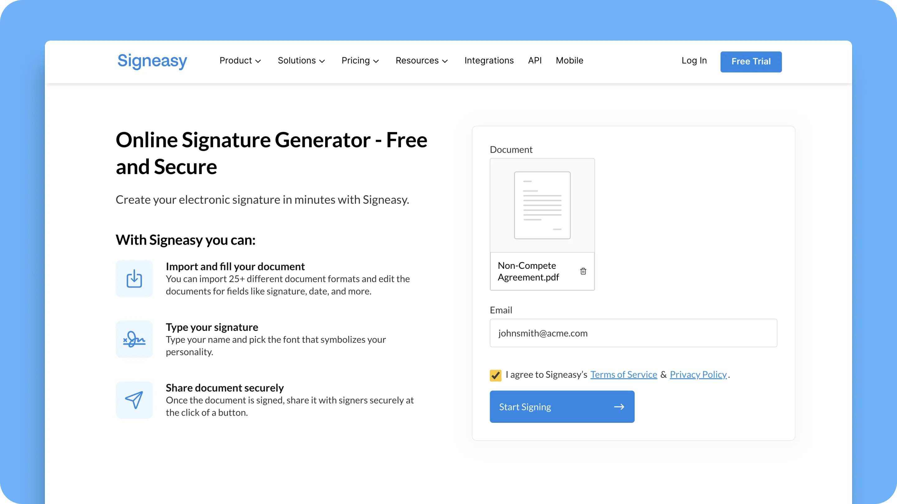 Online Signature Generator | Signeasy
