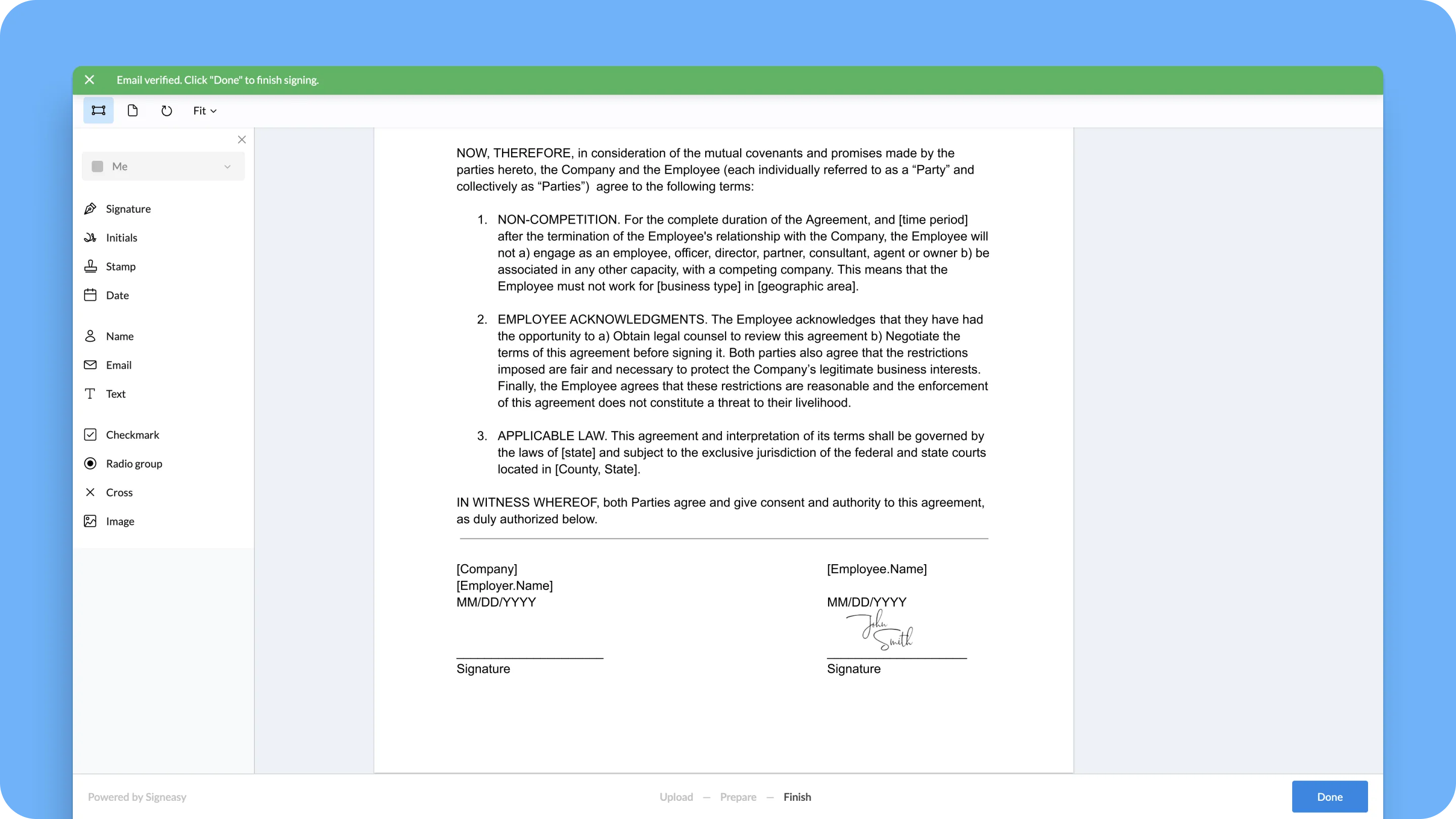 Sign PDFs Online for free with Electronic Signature
