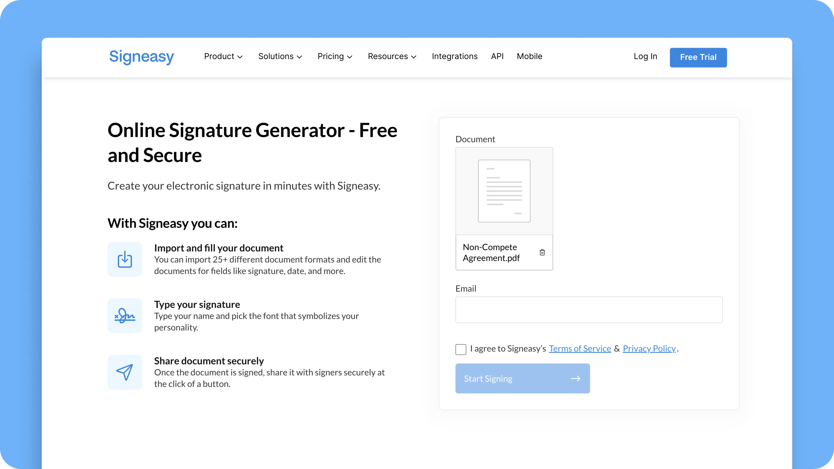 Online Signature Generator | Signeasy