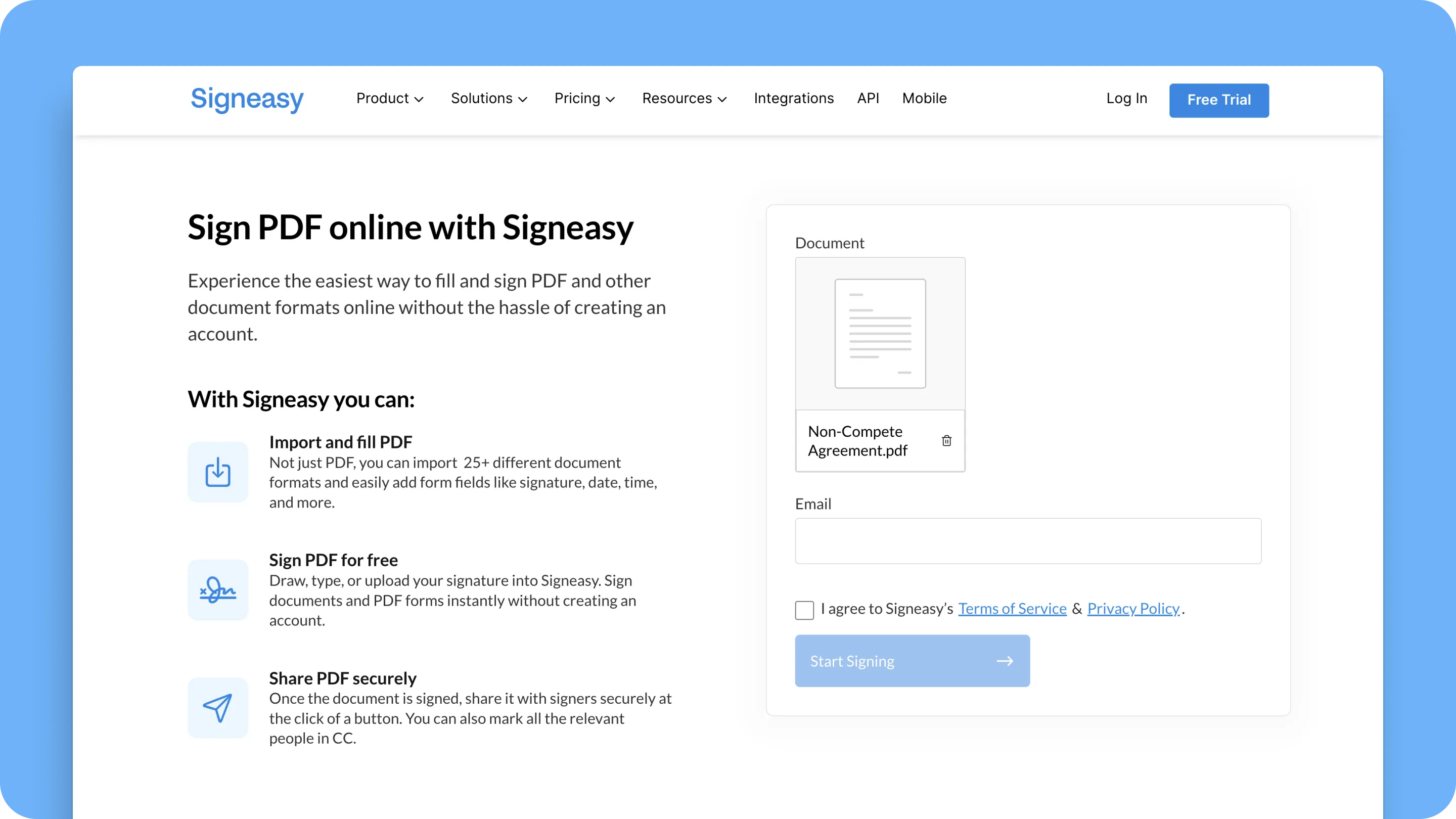 Sign PDFs Online for free with Electronic Signature