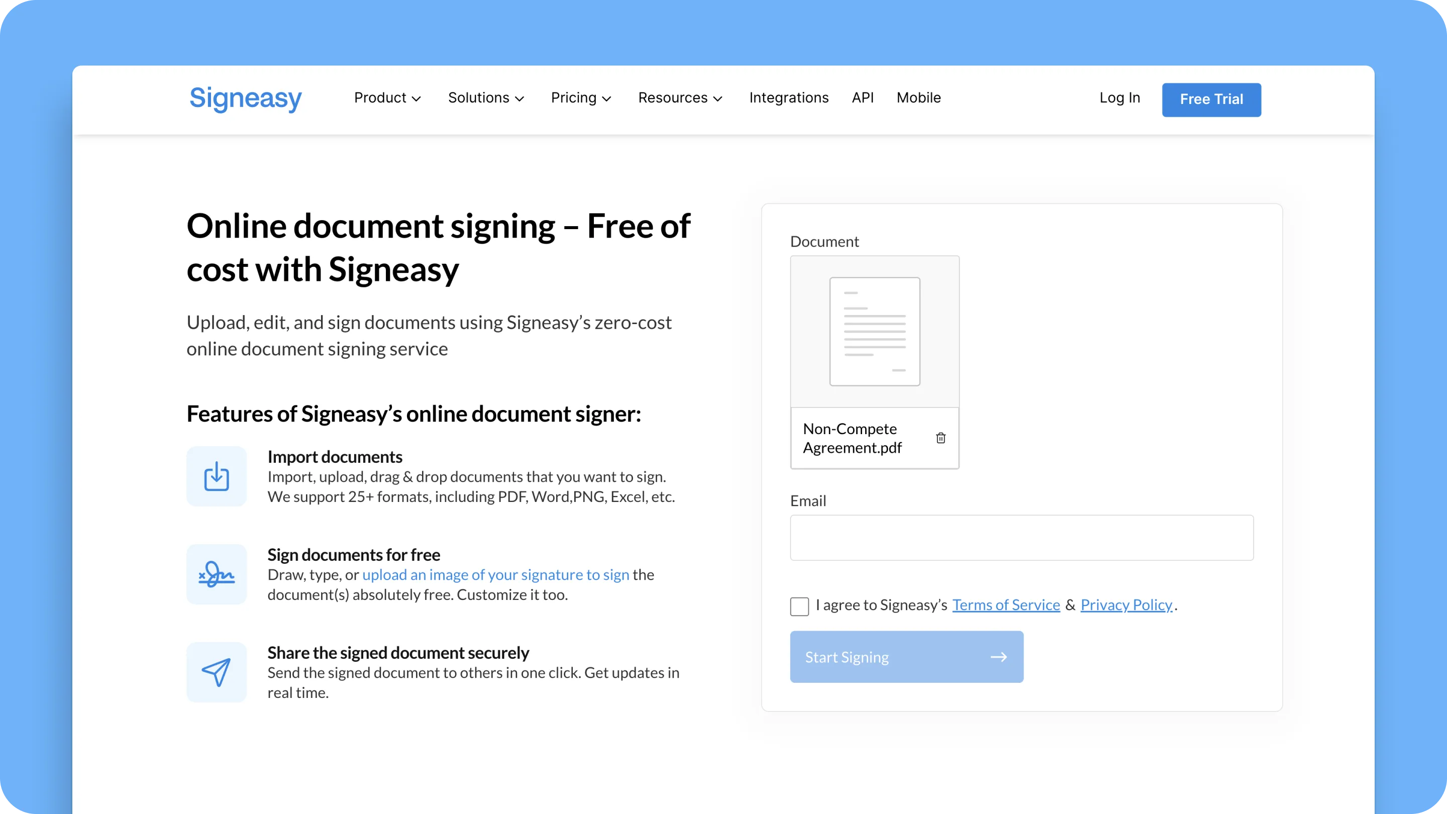 Free Online Document Signer | Signeasy
