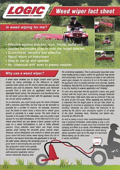 Logic Manufacturing CTF Weed Wiper Fact Sheet brochure