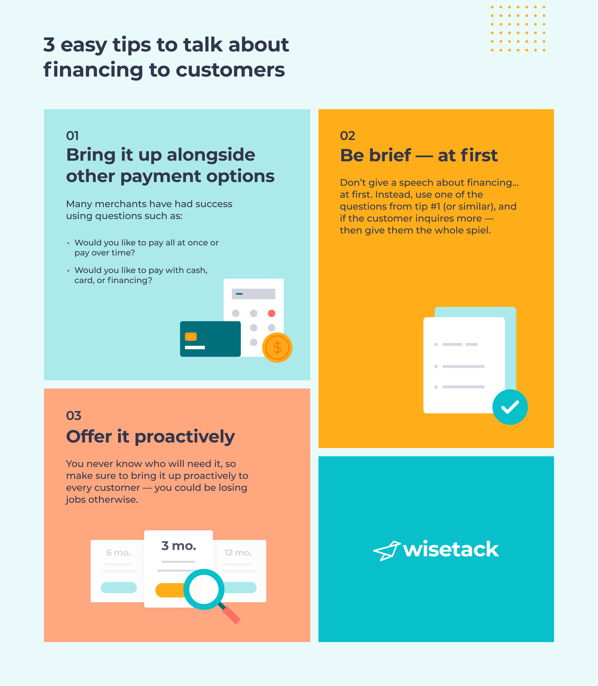 3 tips to talk about financing to customers