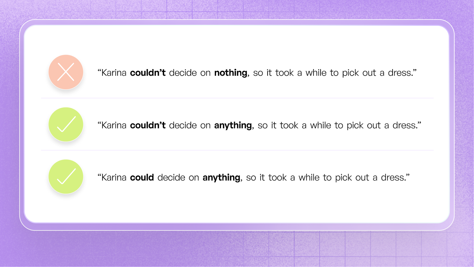 What’s a Double Negative? + How To Fix It