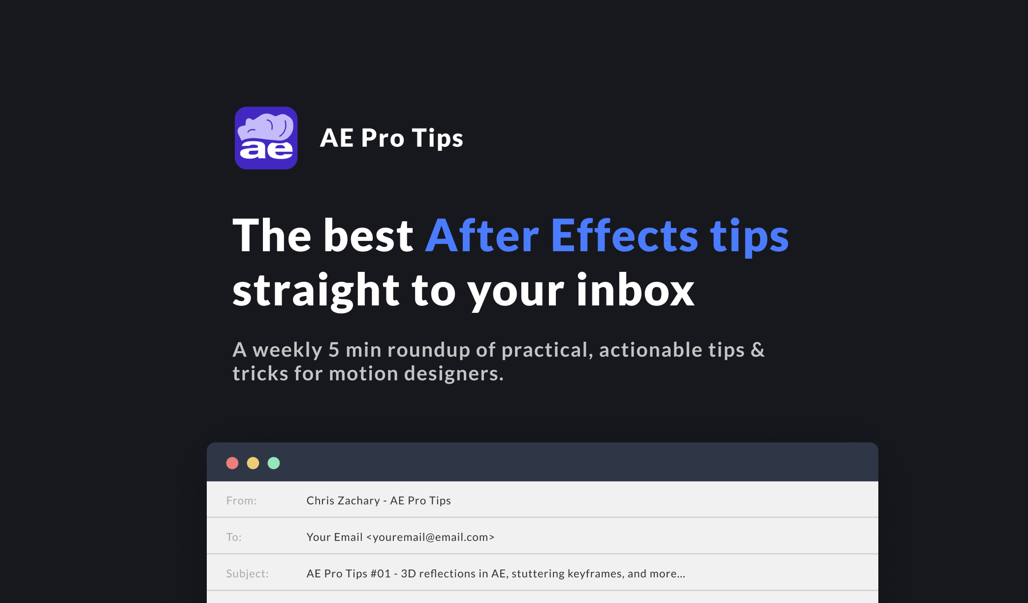 Free After Effects Tips & Tricks: Email Newsletter