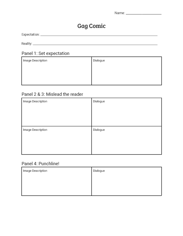 One page comic ideas & lesson plan | Blog