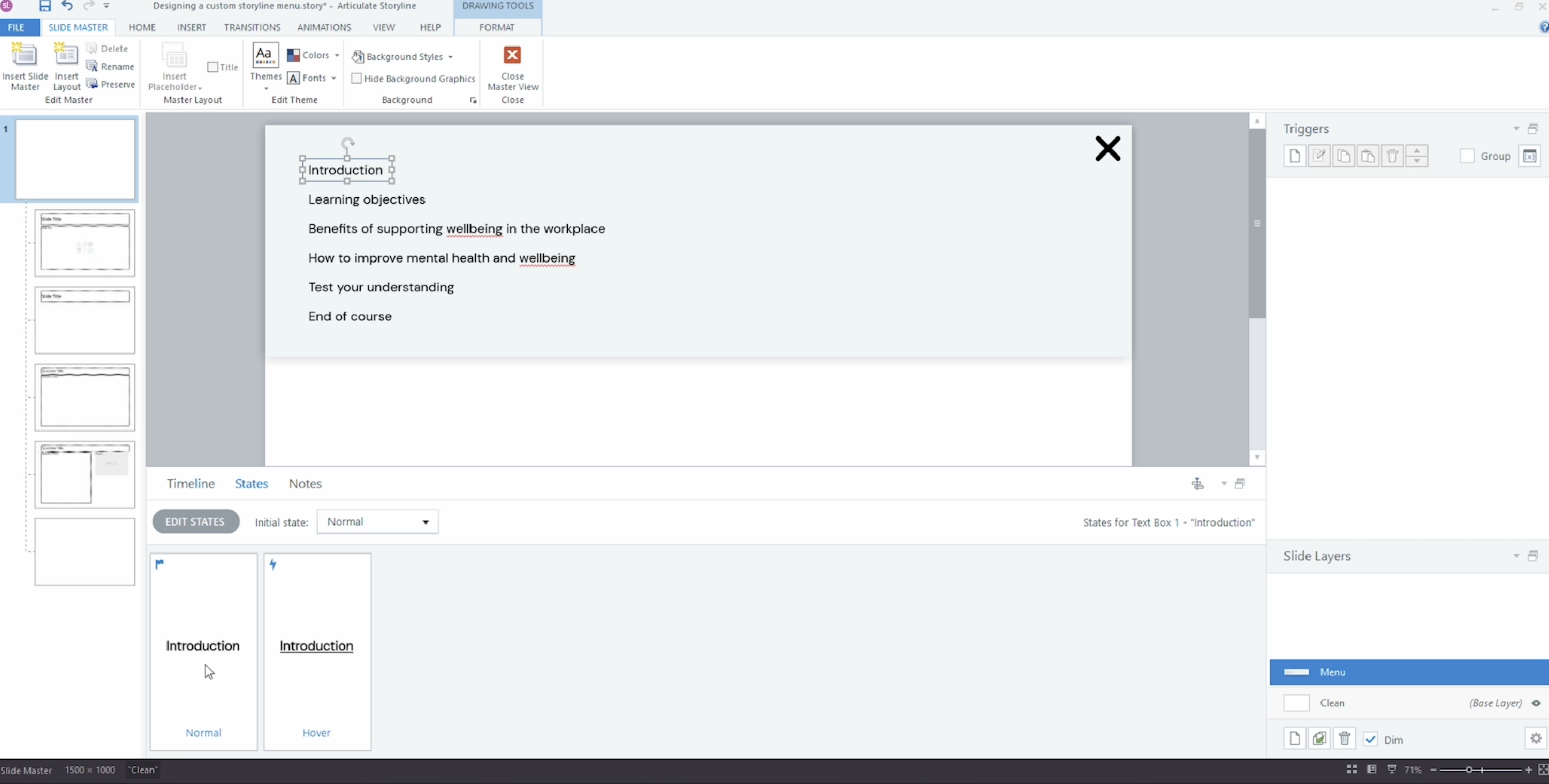 Build a custom dropdown menu in Storyline