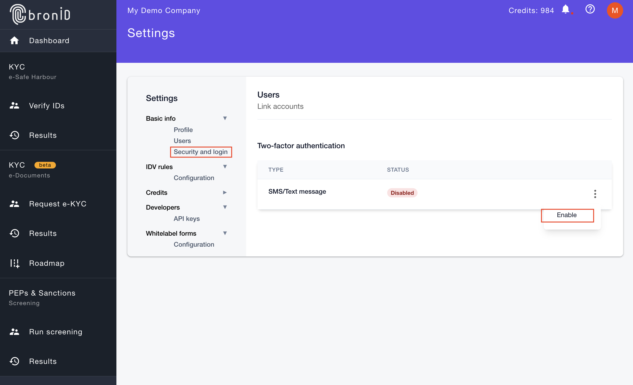 Set up two-factor authentication (2FA)