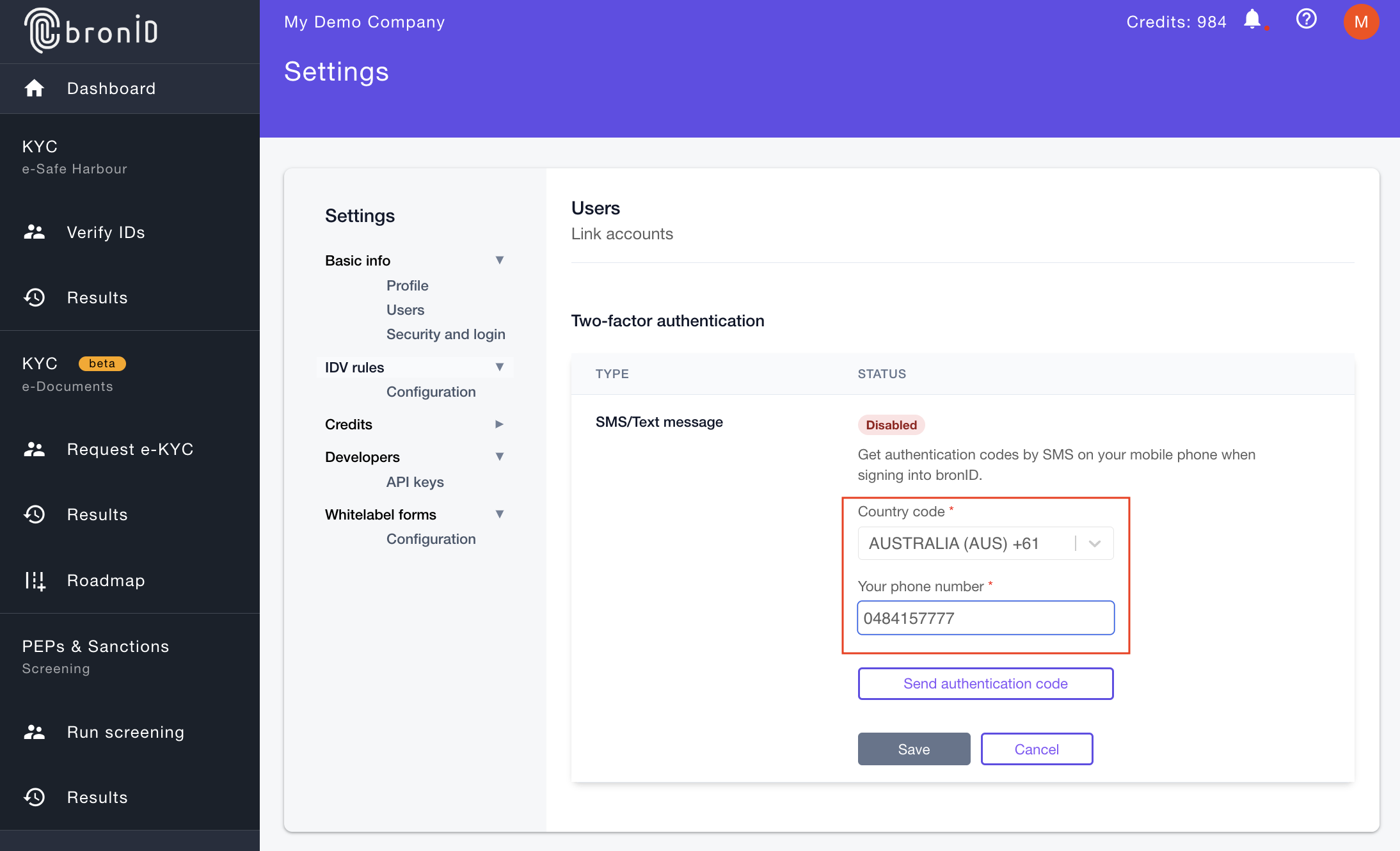 Set up two-factor authentication (2FA)