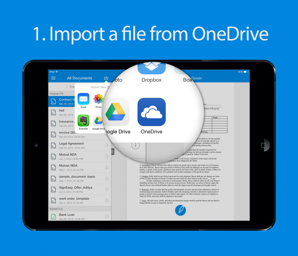 Signeasy integrates with Microsoft OneDrive | Signeasy