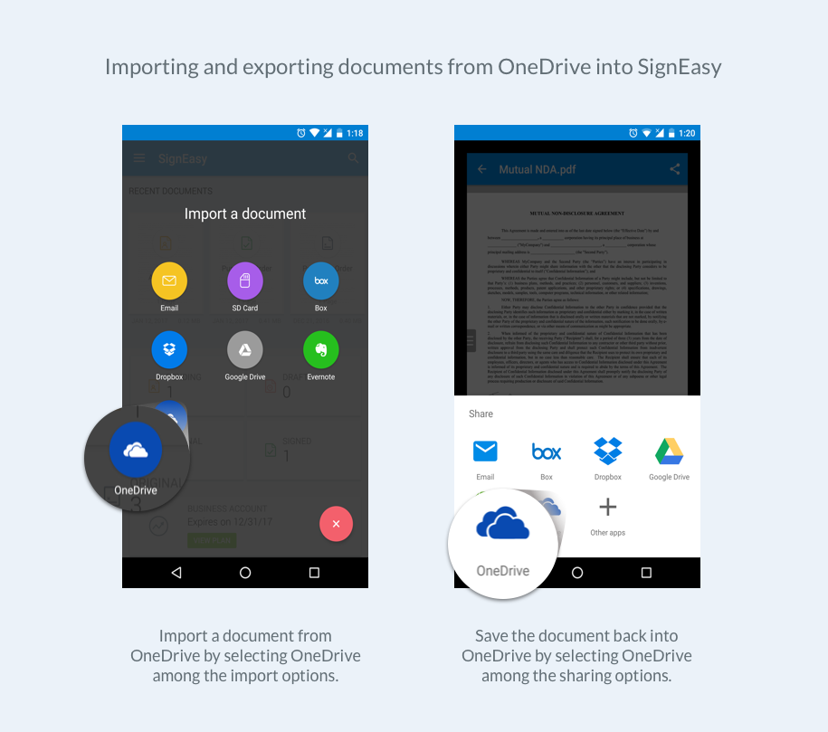 Introducing OneDrive integration in Signeasy for Android | Signeasy