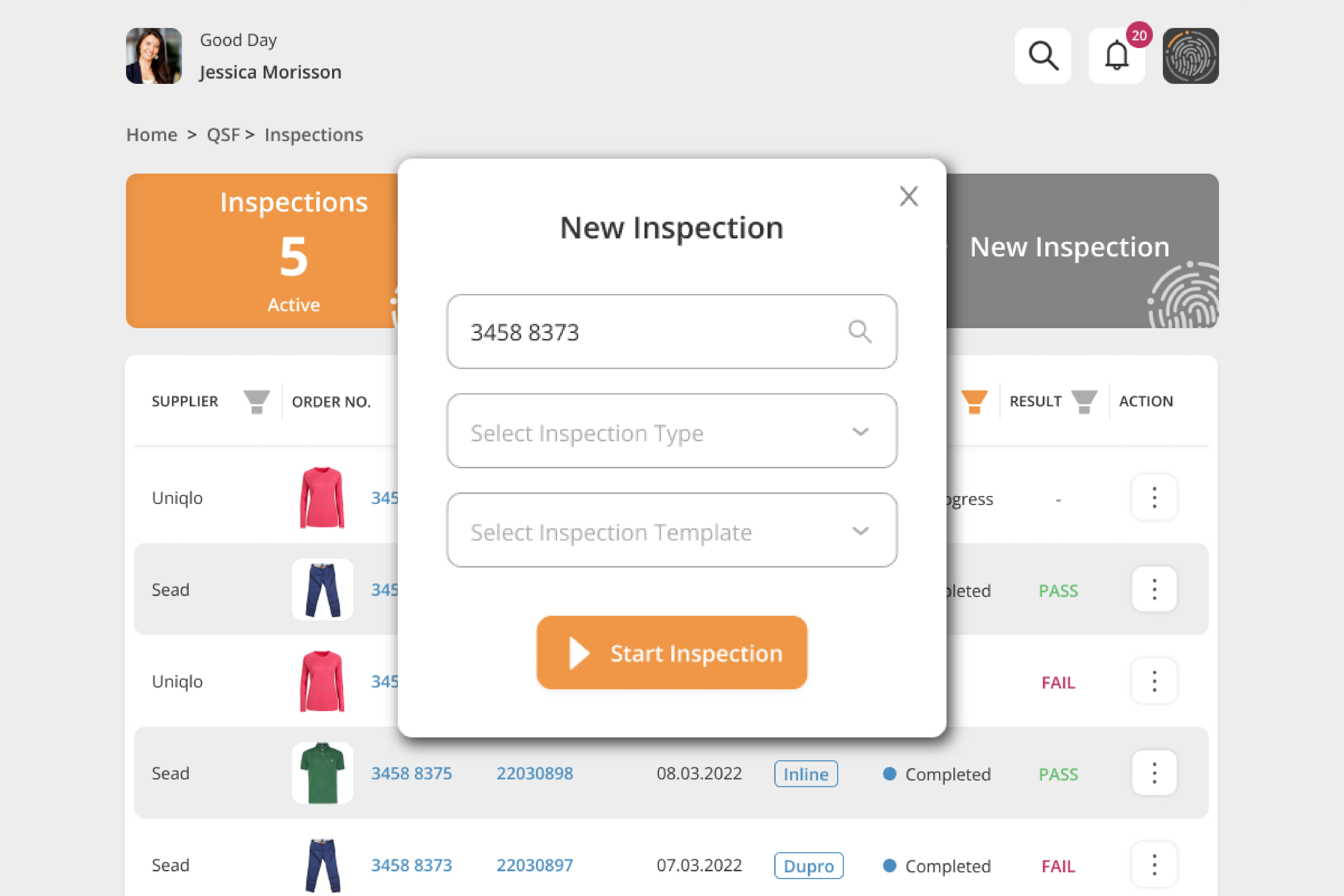 Smart quality inspection app - Quality Support Fingertip