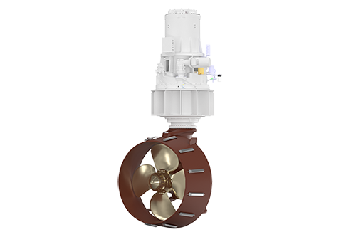 Azimuth Thruster with Push Ducted Propellers