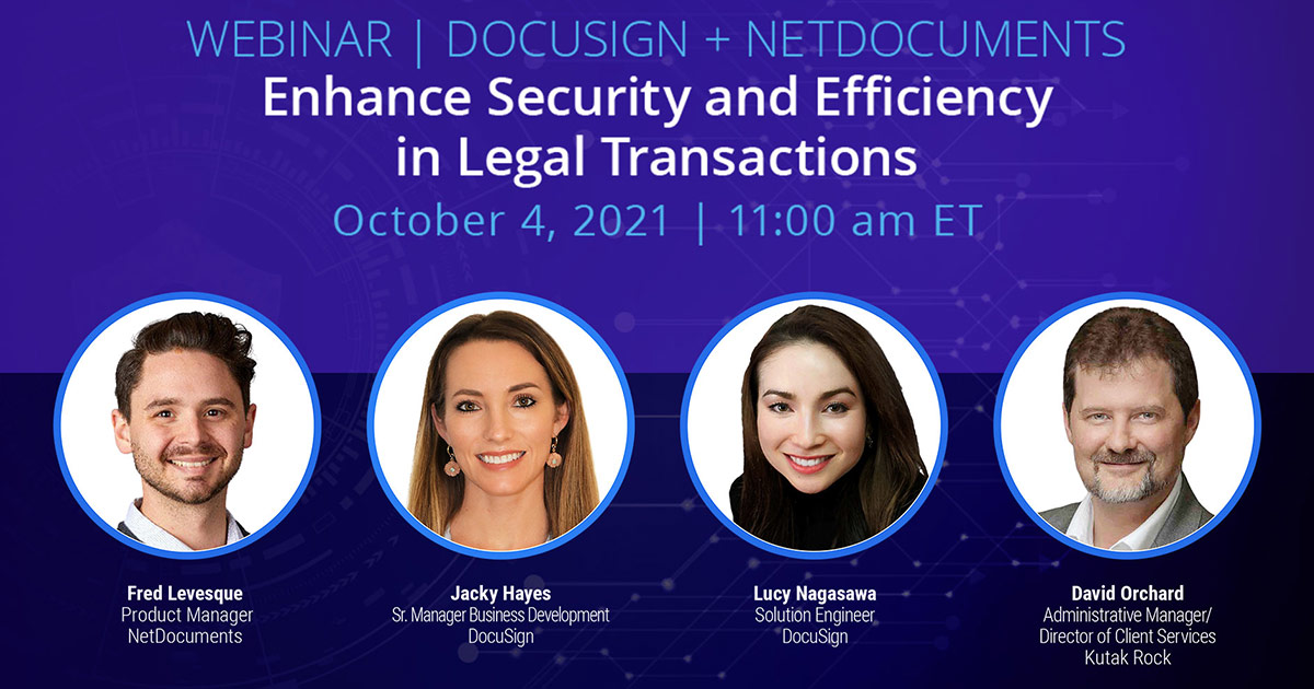 Enhance Efficiency in Legal with DocuSign e-Signature | NetDocuments