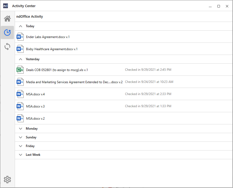 NetDocuments Updated Activity Center Supports Local File Sync ...