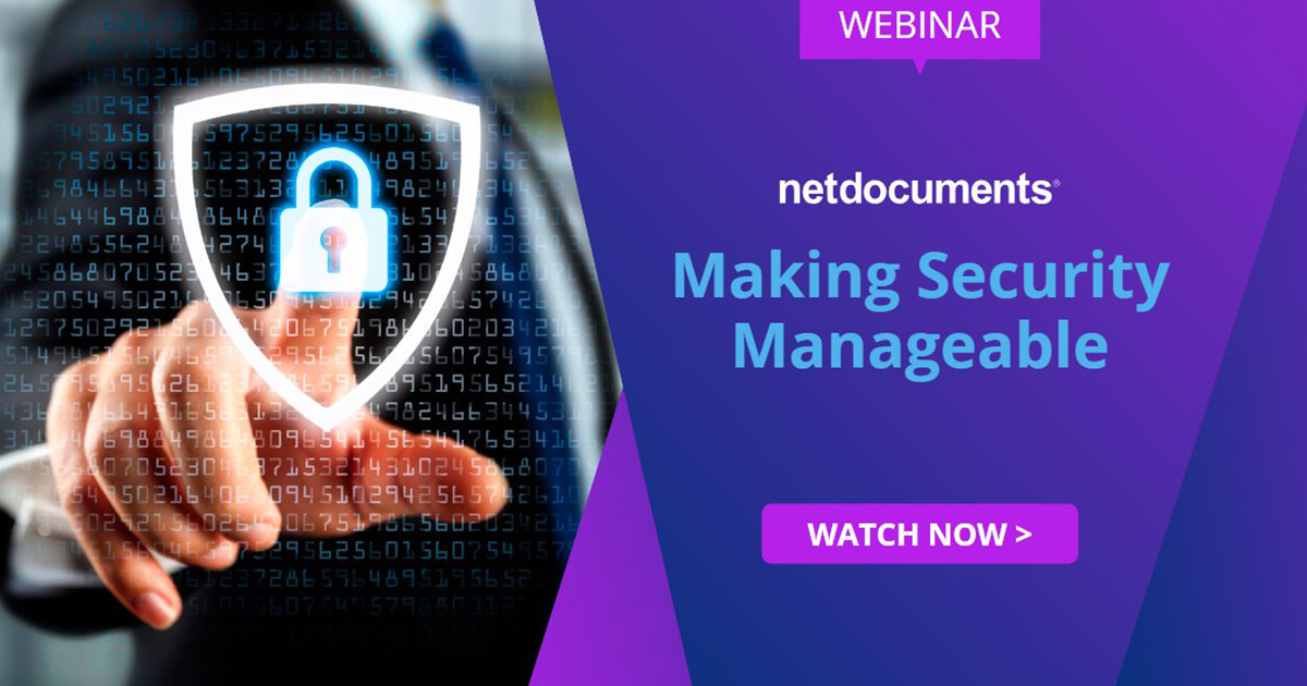 Making Security Manageable | NetDocuments