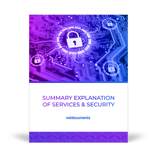 Products and Services Summary | NetDocuments