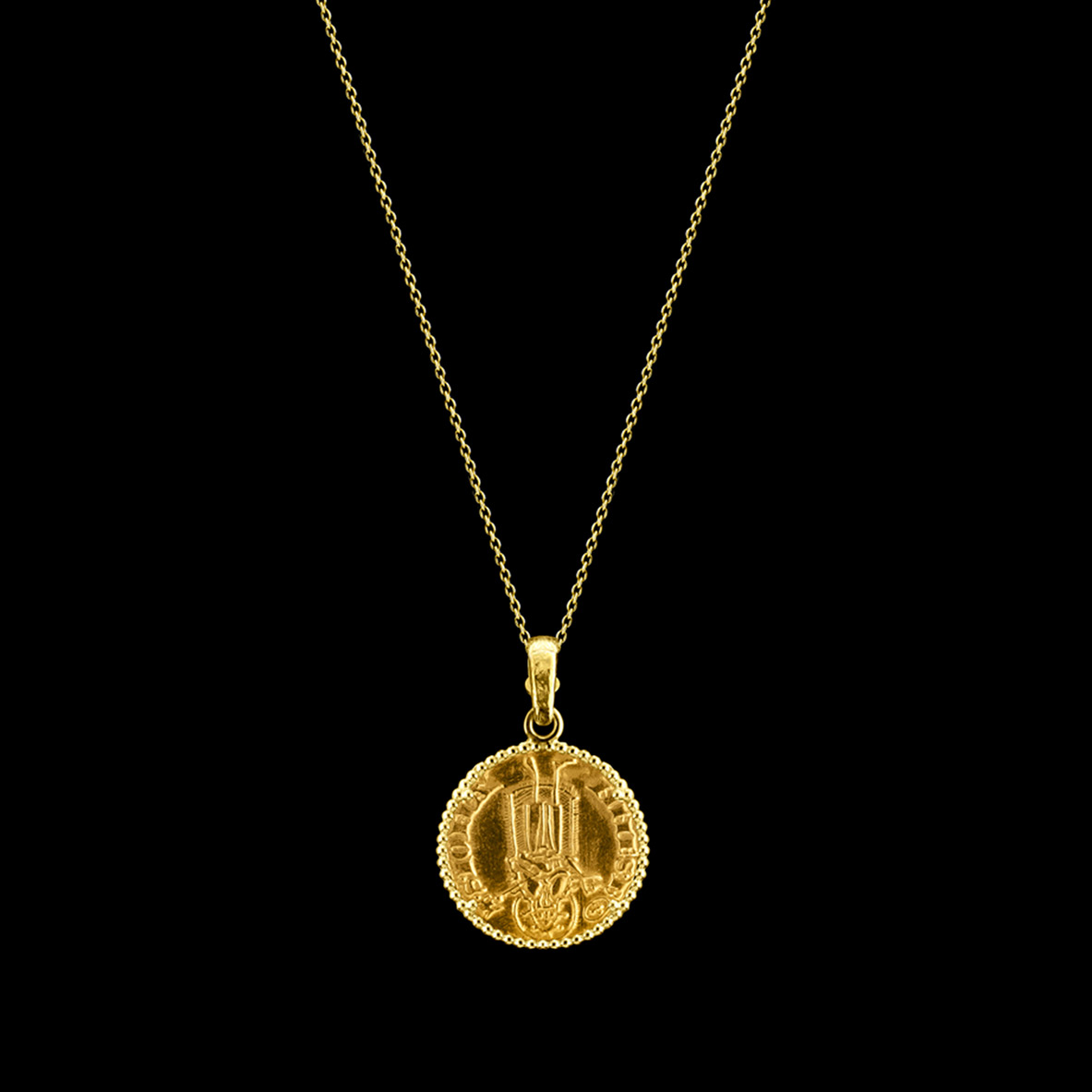 Gold Florin Necklace / Pendant, Pure Gold 15mm