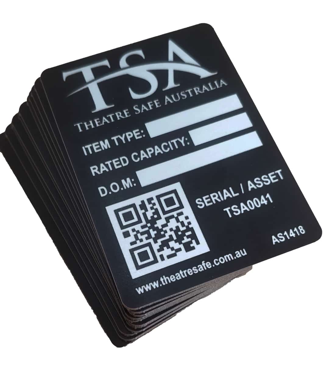 Equipment labels and tags
