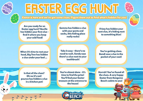 Kangaroo Beach Activity Sheets: Easter Egg Hunt