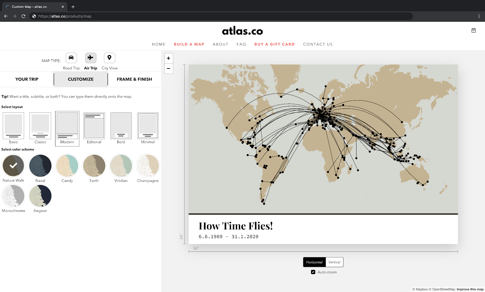 atlas.co - 人生の思い出をオリジナルマップでプレゼント｜導入事例｜Mapbox Japan