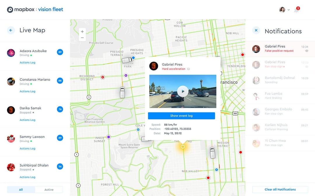 車両運行管理｜Mapbox