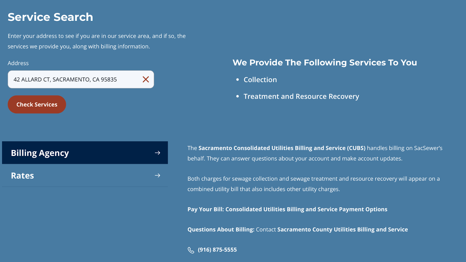 Creating a billing widget for easy access of relative information