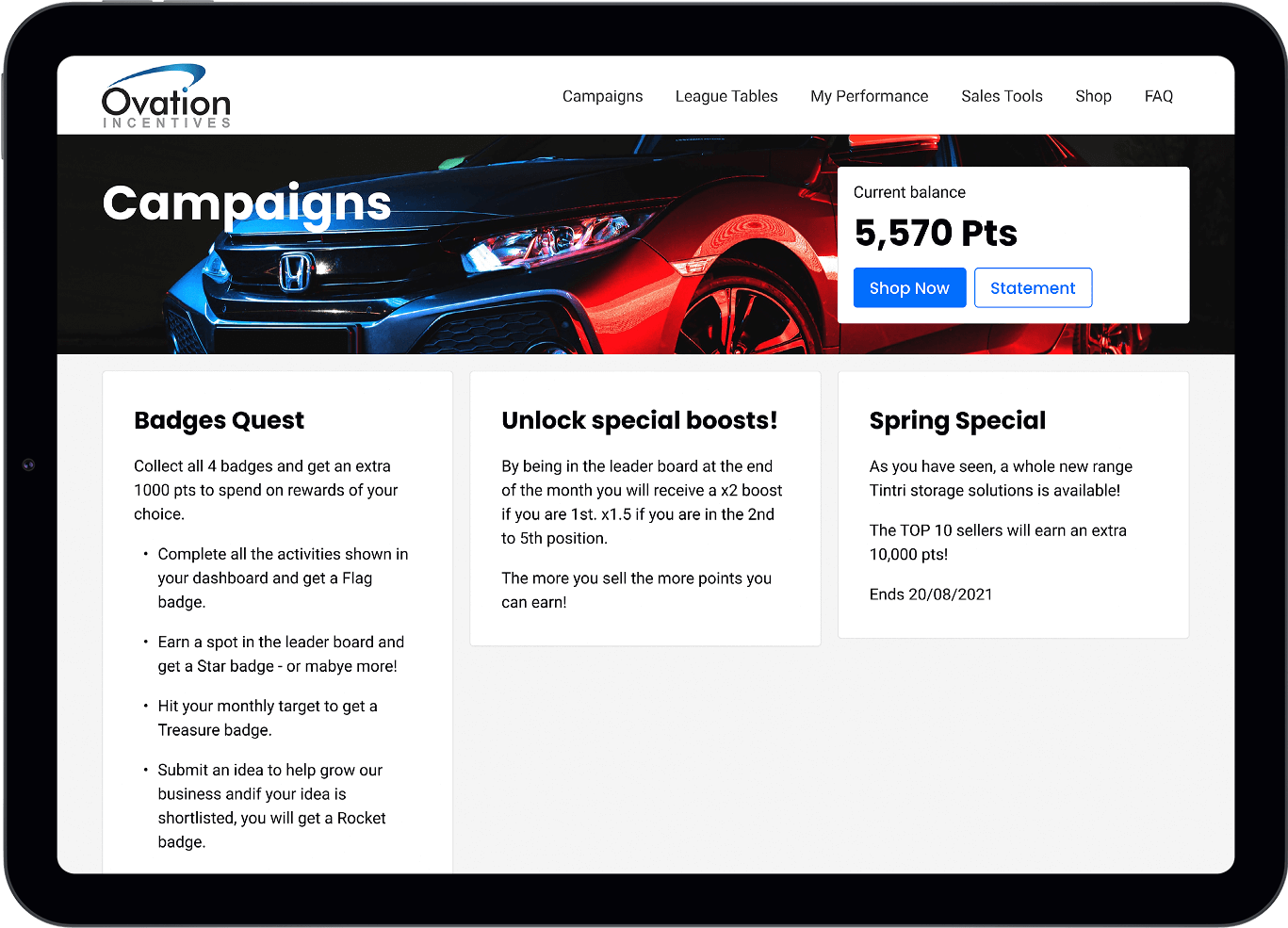 Incentive Platform - Sales Team Rewards | Ovation Incentives