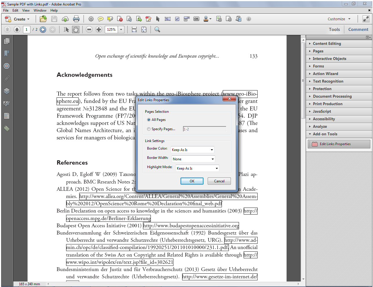 Acrobat -- Edit Links Properties | Try67 | Custom PDF tools