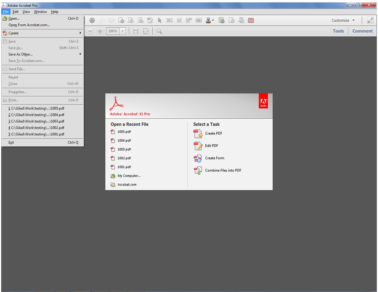 Acrobat/Reader -- Hide Recent Files List (FREE) | Try67 | Custom PDF tools