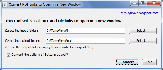 Convert all links in a PDF to Open In New Window | Try67 | Custom PDF tools
