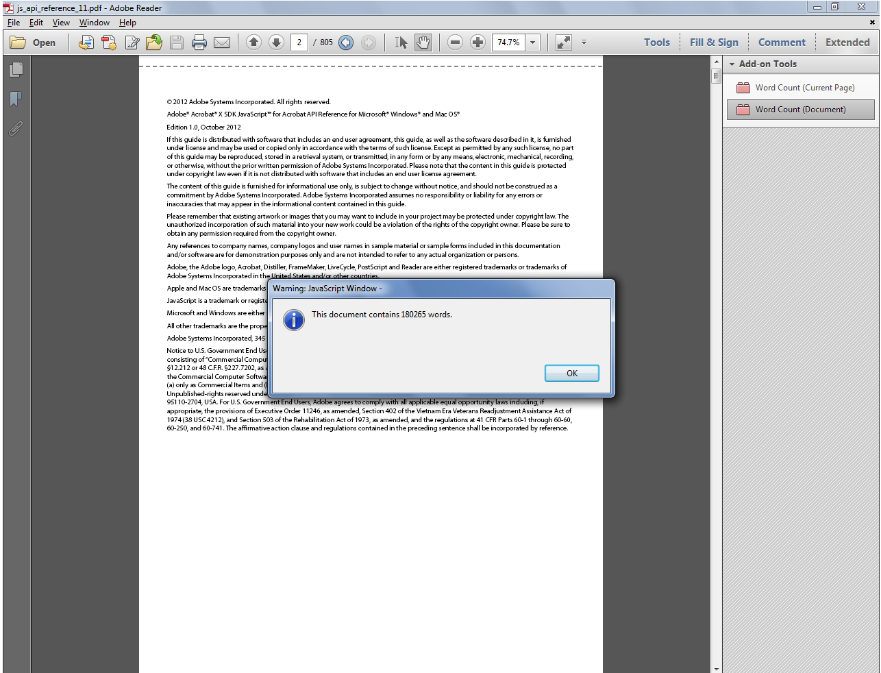 Reader -- Word Count (FREE) | Try67 | Custom PDF tools