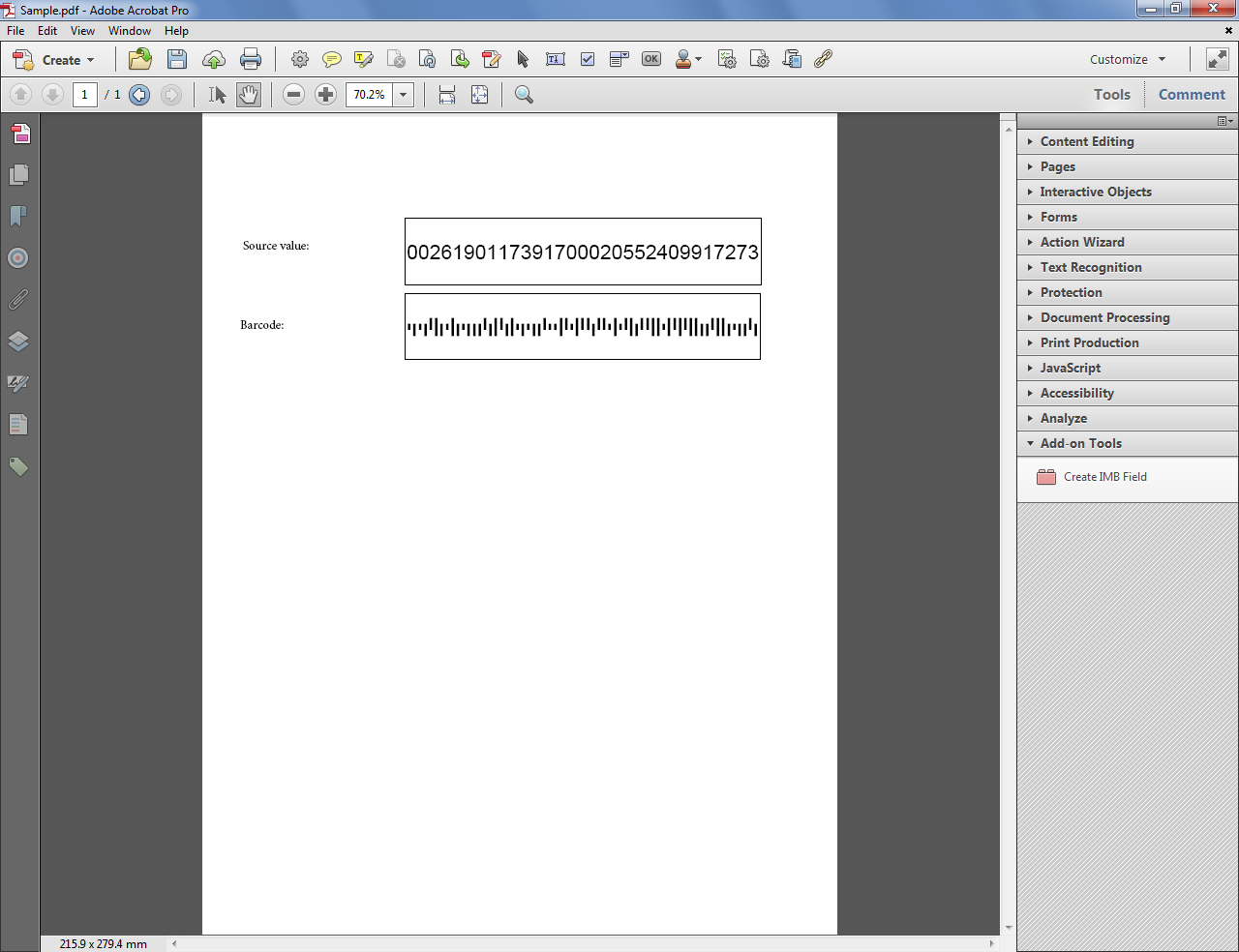 Acrobat -- Create an Intelligent Mail Barcode Field | Try67 | Custom PDF tools