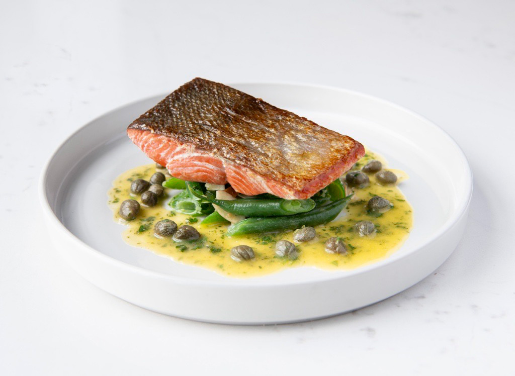 Salmon with Lemon Caper Sauce