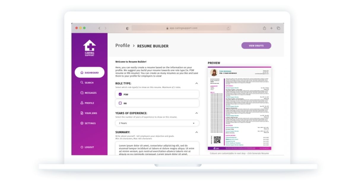 Top 5 Online Resume Builders in Canada | Caring Support