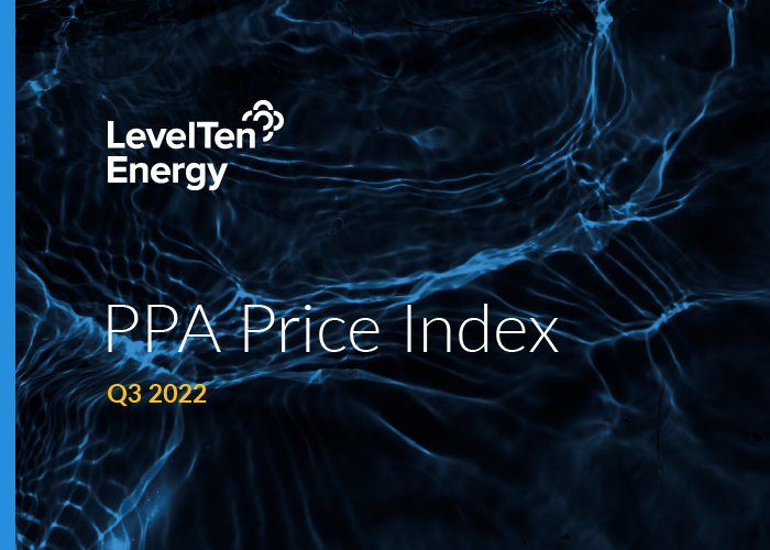 LevelTen's Q3 2022 PPA Price Index Reports Now Available for Purchase