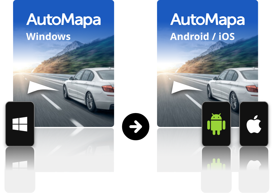 AutoMapa Windows -> AutoMapa Android / iOS