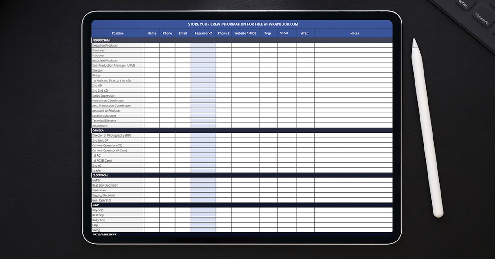 Film Crew List Template Film Crew List Template